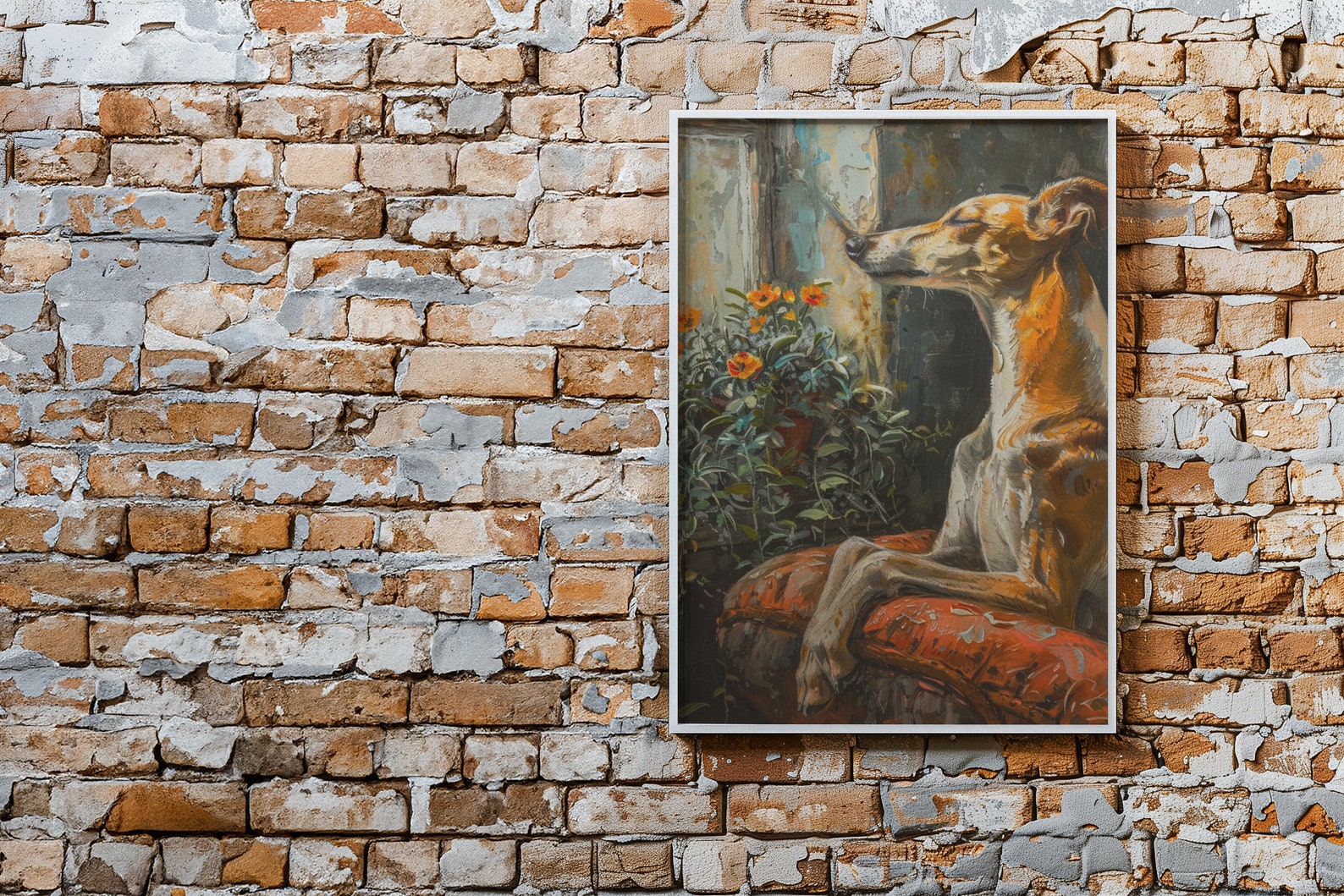 Whippet Basking in the Sun - Chagall Style Digital Dog Art - Whippet ...