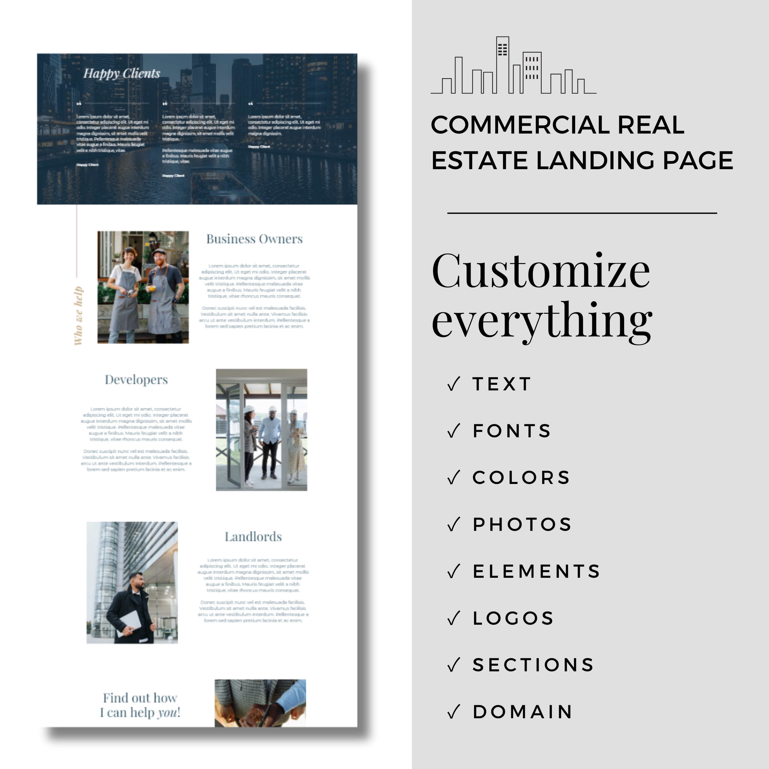 Commercial Real Estate Website Template: Broker Marketing (canva) - Etsy
