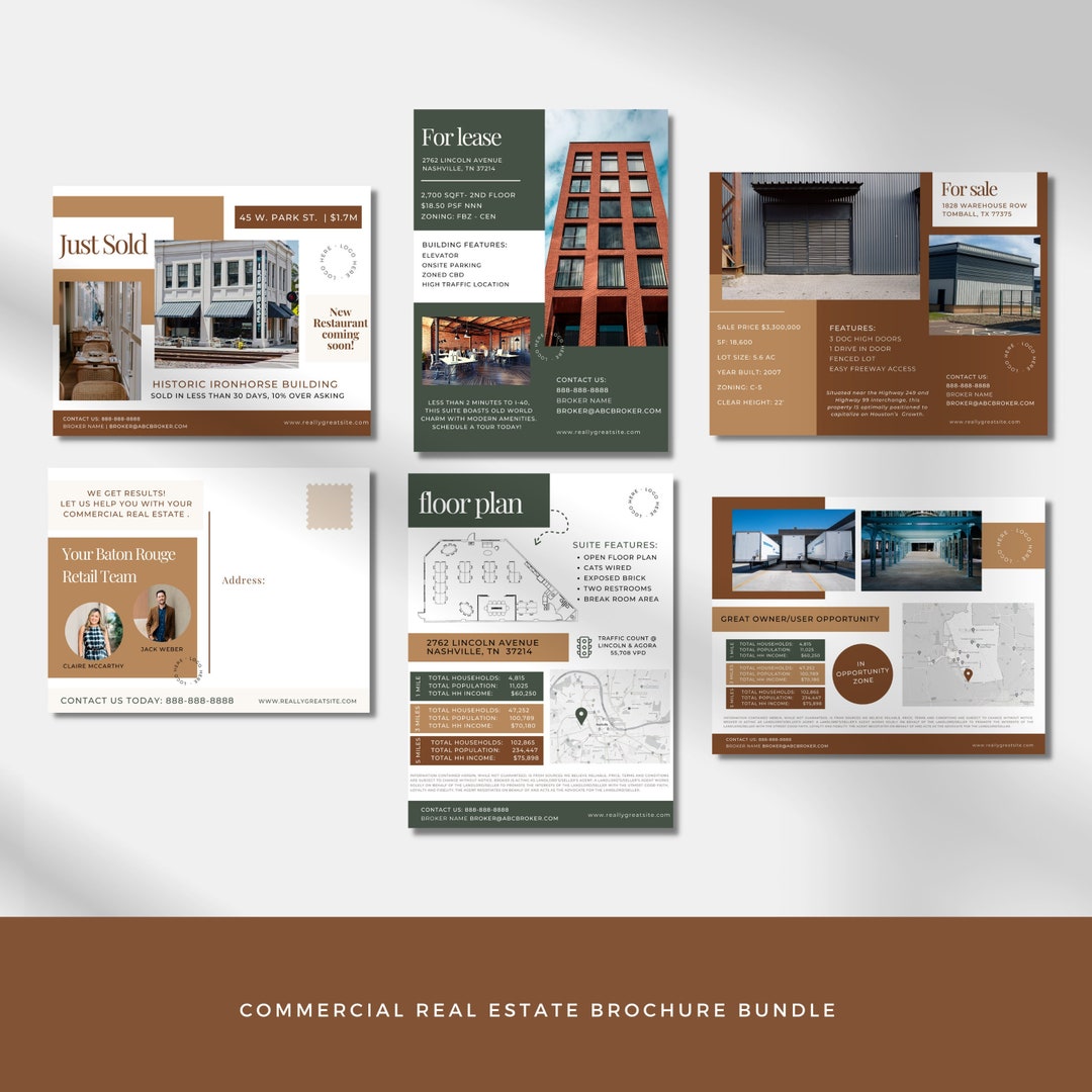 Commercial Real Estate Brochure and Flyer Templates | Real Estate ...