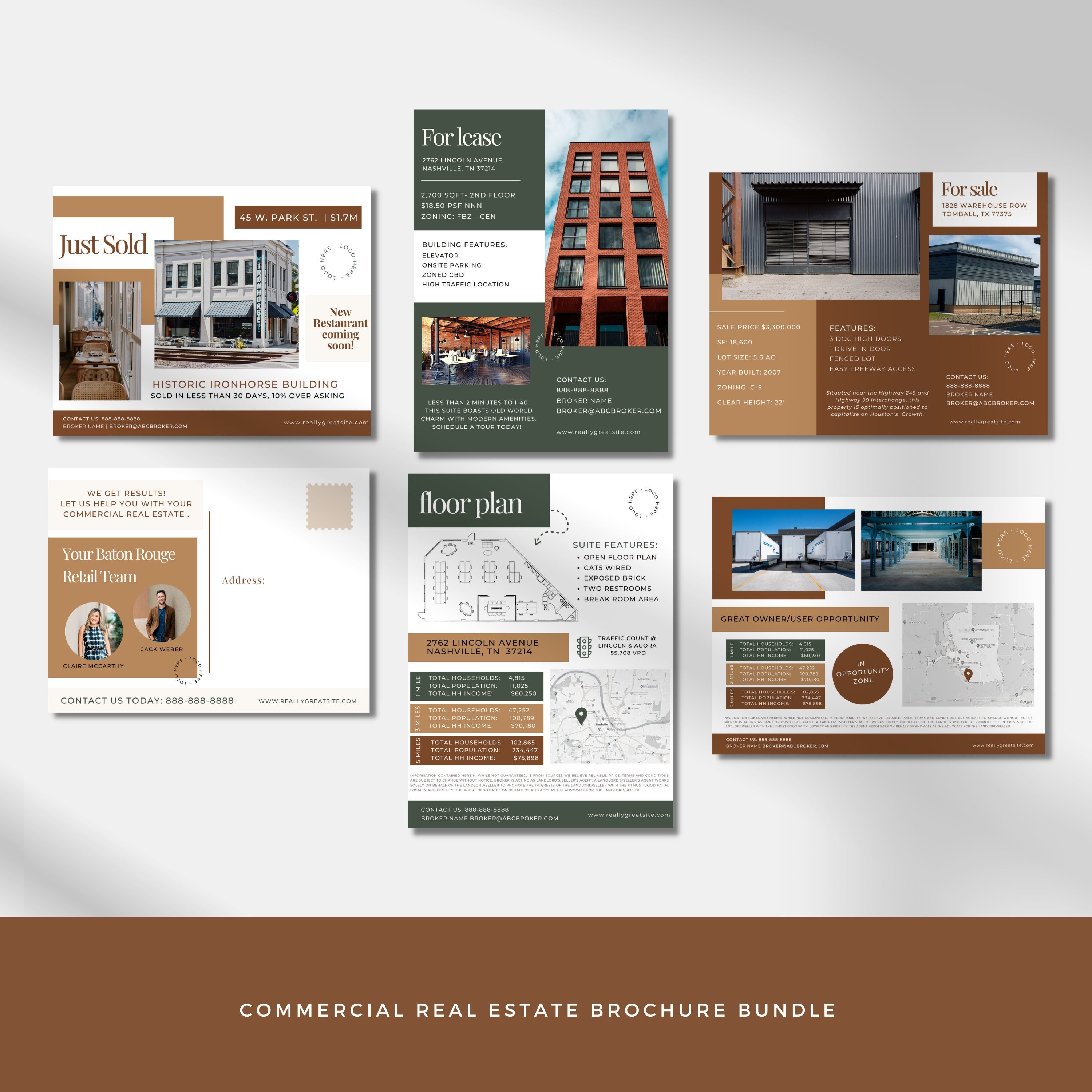 Commercial Real Estate Brochure and Flyer Templates | Real Estate ...