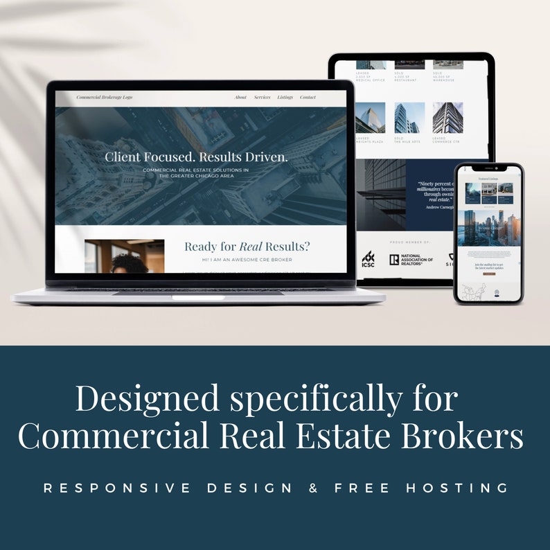 Commercial Real Estate Website Template: Broker Marketing (canva) - Etsy