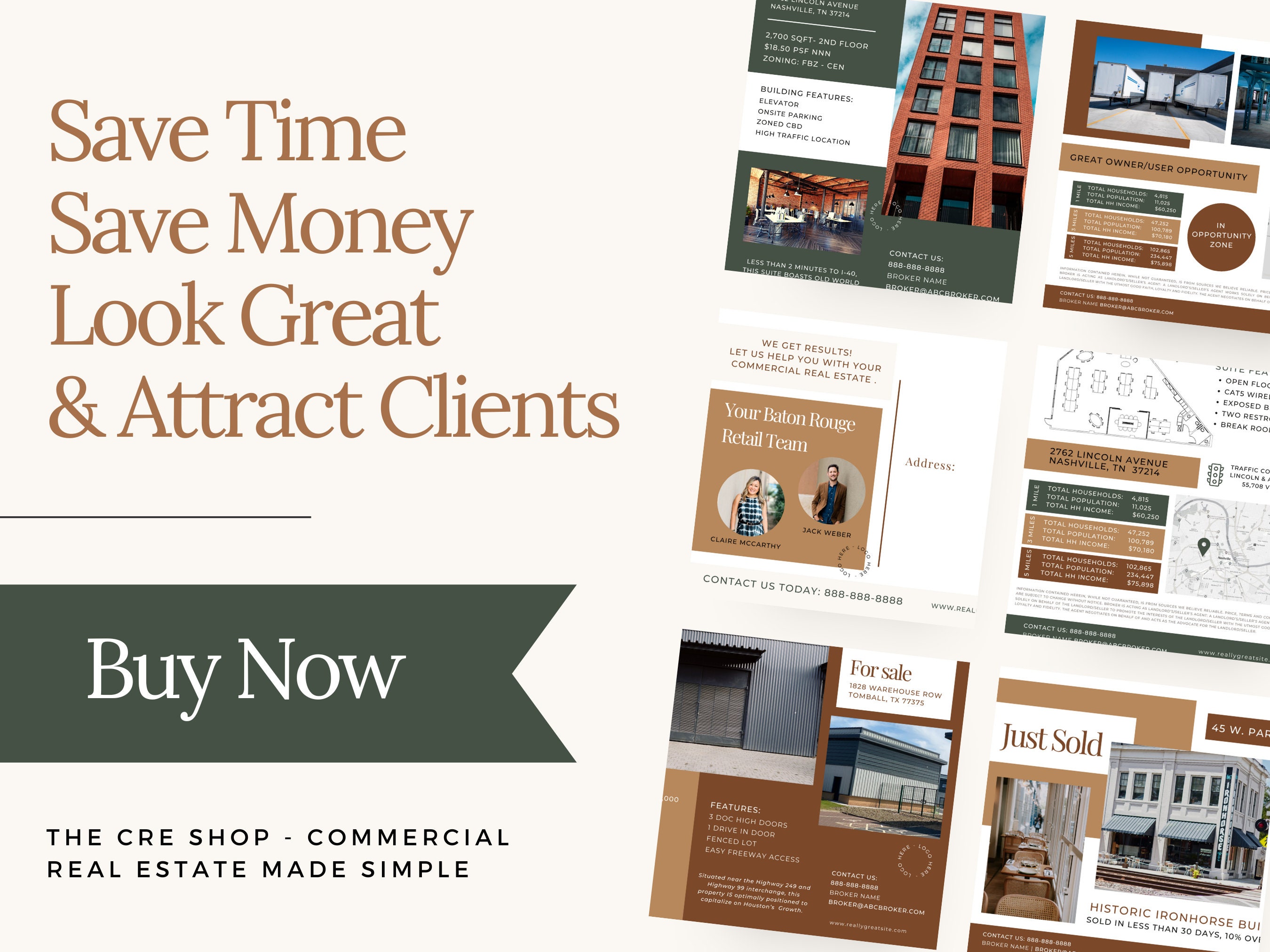 Commercial Real Estate Brochure and Flyer Templates Real Estate Mailers ...