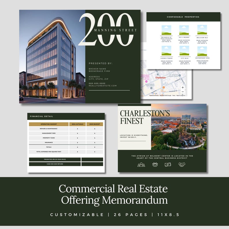 Commercial Real Estate Offering Memorandum Template, Investor Package, Commercial Real Estate ...
