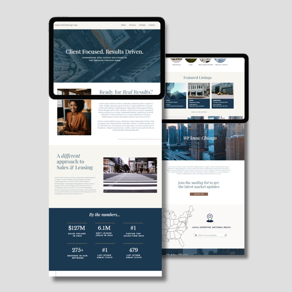 Commercial Real Estate Website Template: Broker Marketing (canva) - Etsy