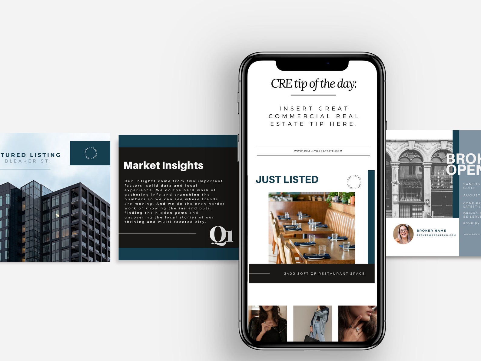 Commercial Real Estate Social Media Templates: 150 Canva Posts ...