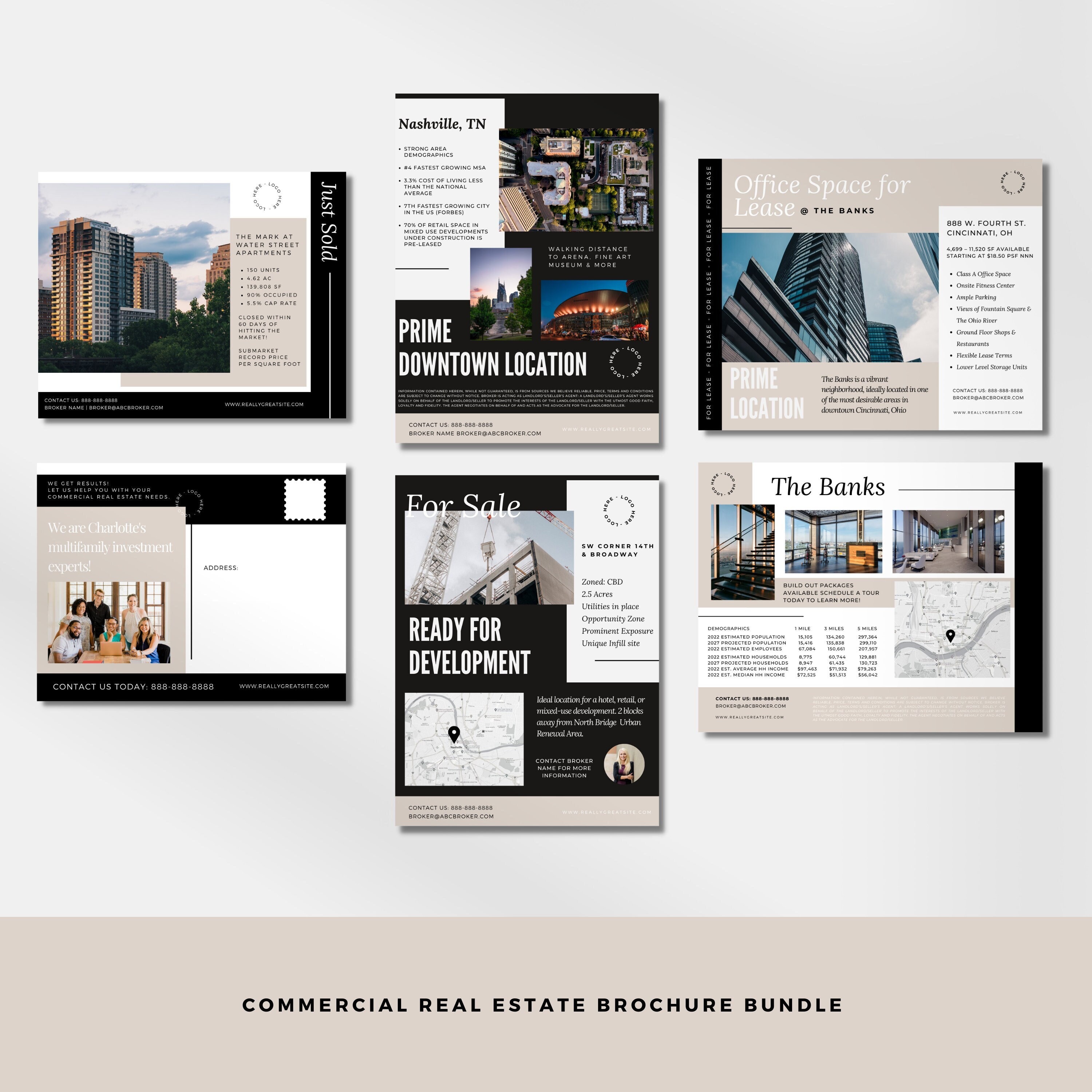 Commercial Real Estate Brochure Template | Real Estate Mailers | Real ...