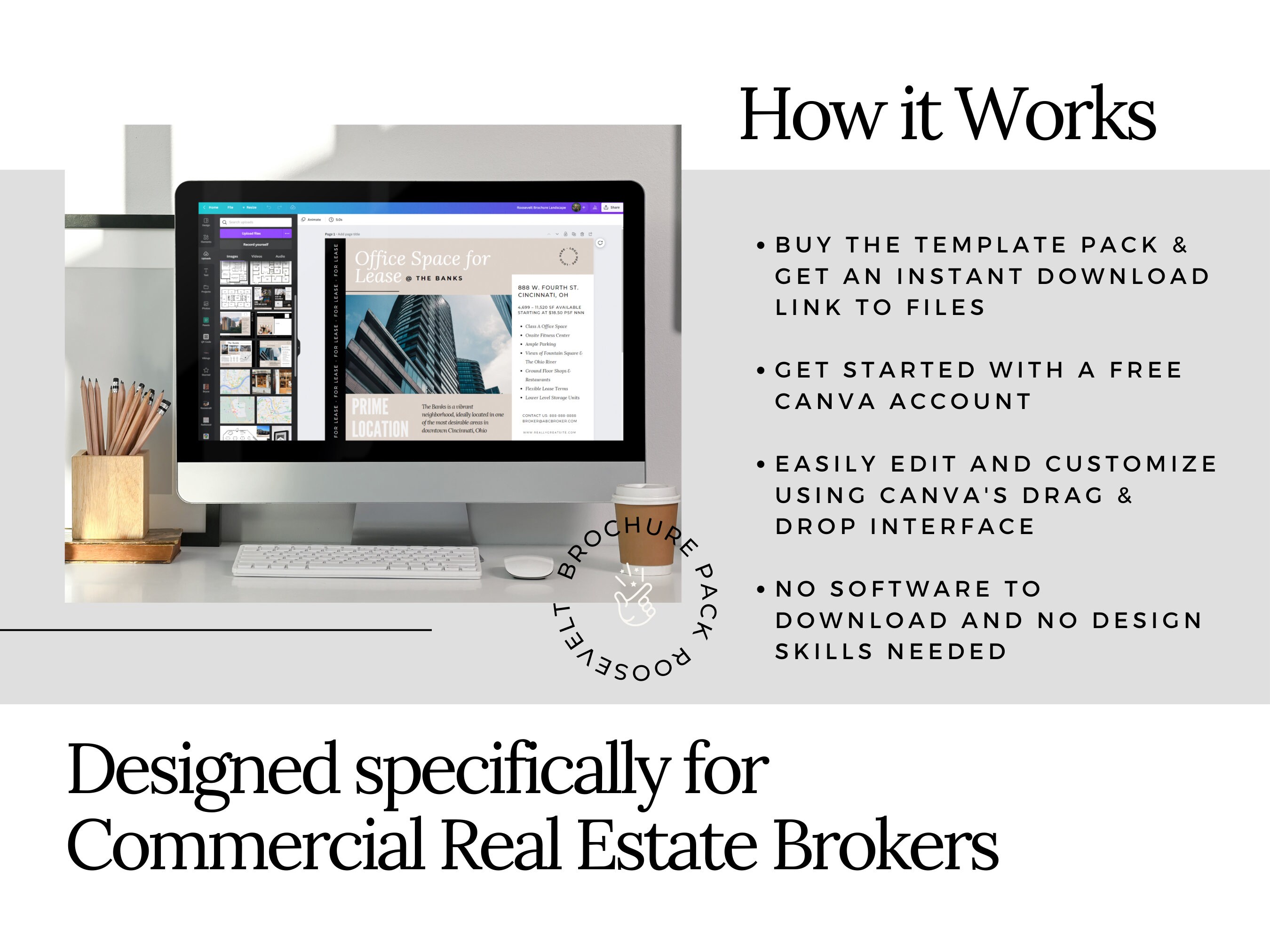 Commercial Real Estate Brochure Template | Real Estate Mailers | Real ...