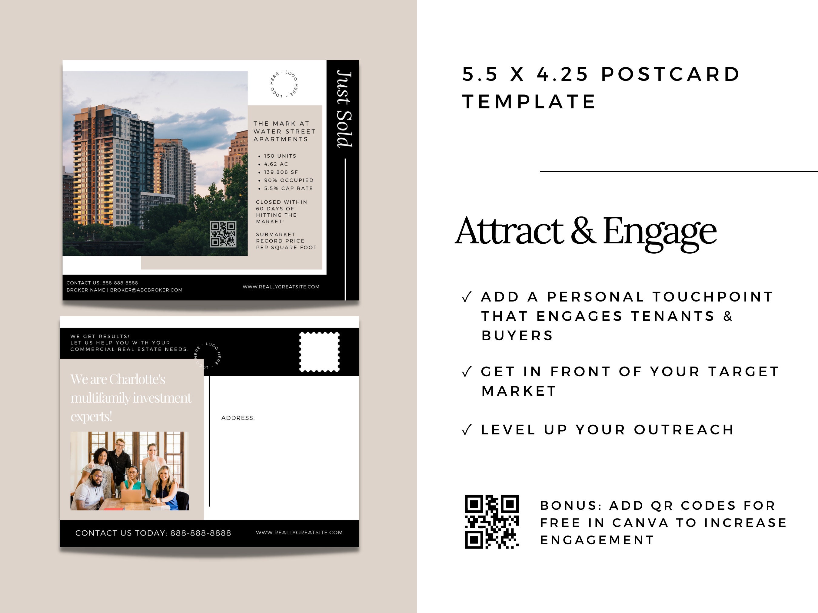 Commercial Real Estate Brochure Template | Real Estate Mailers | Real ...