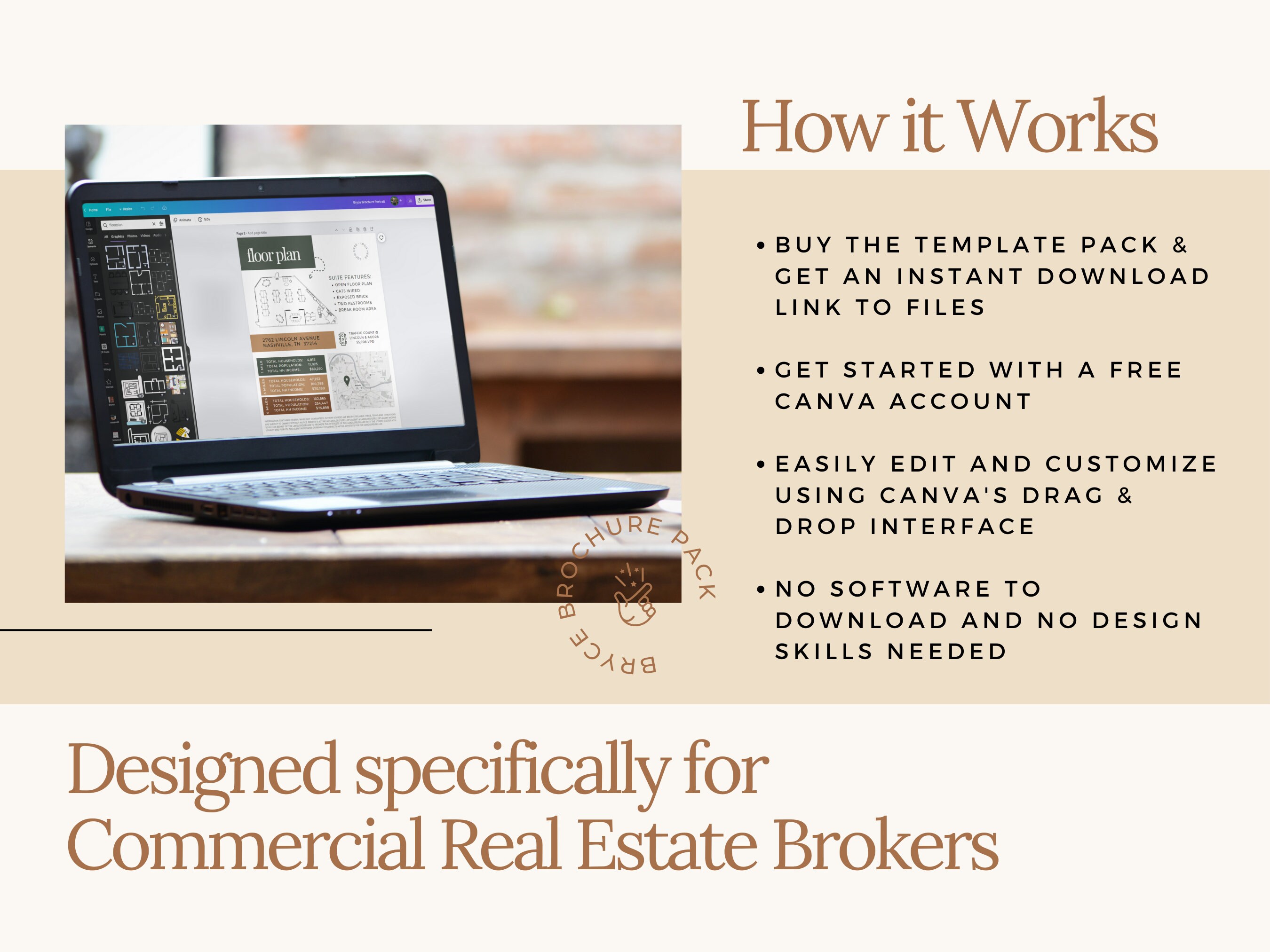 Commercial Real Estate Brochure and Flyer Templates Real Estate Mailers ...