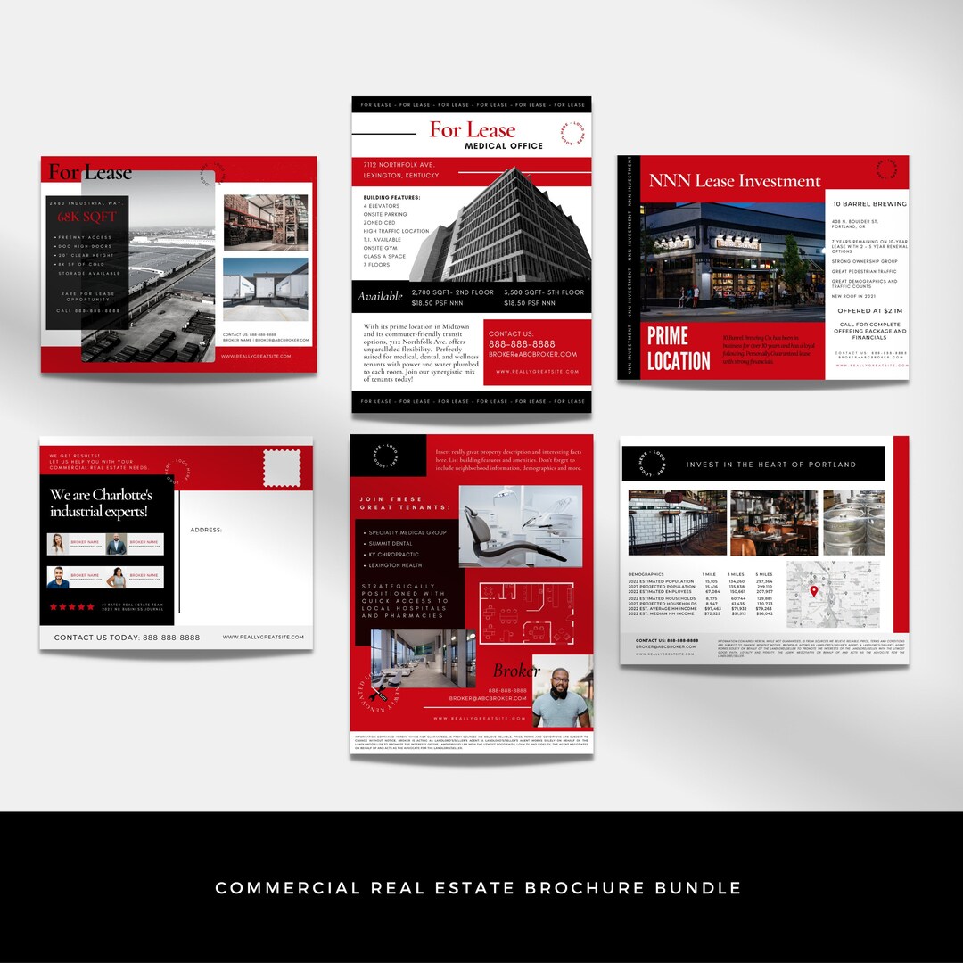 Commercial Real Estate Brochure & Flyer Templates (digital Download) - Etsy