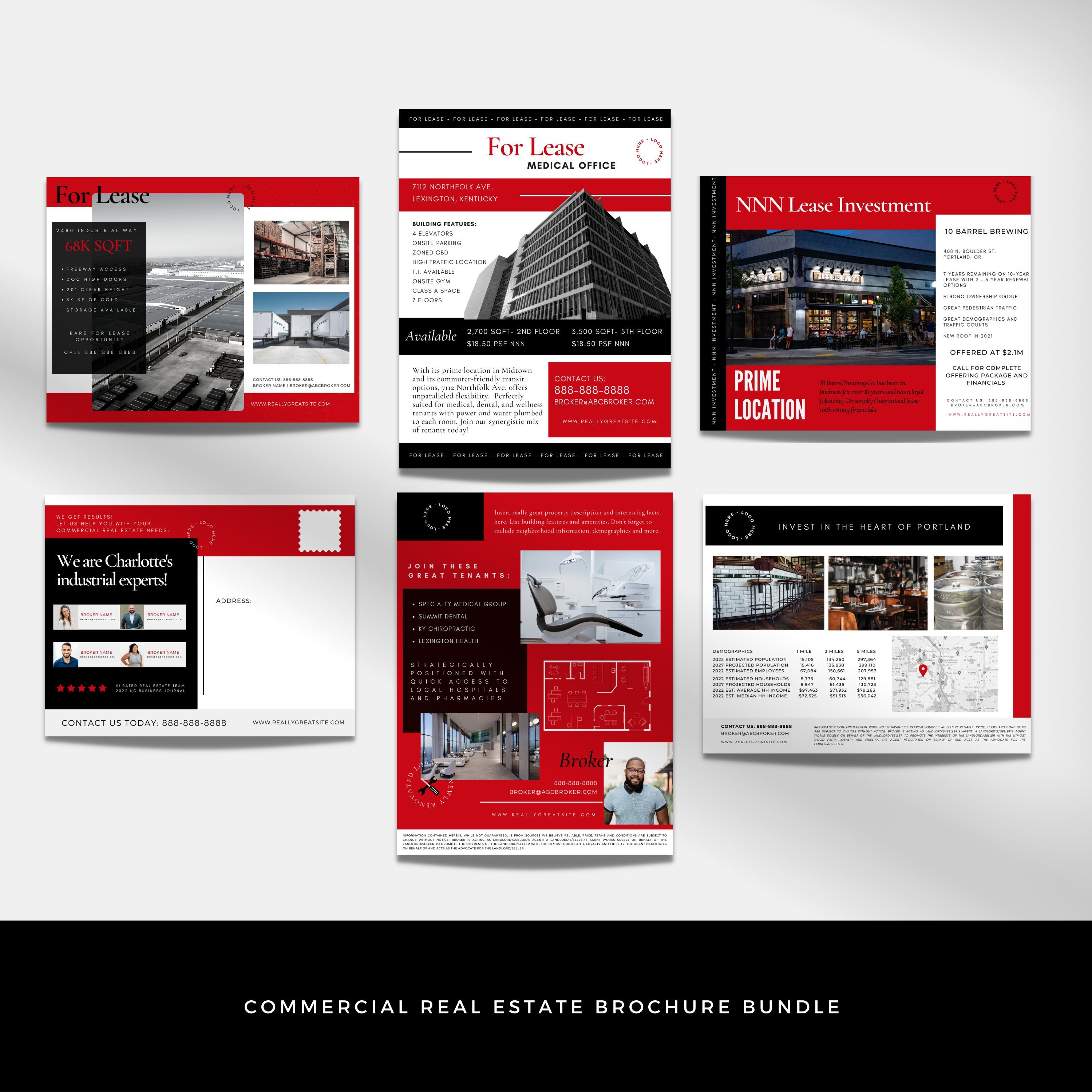 Commercial Real Estate Brochure & Flyer Templates (digital Download) - Etsy