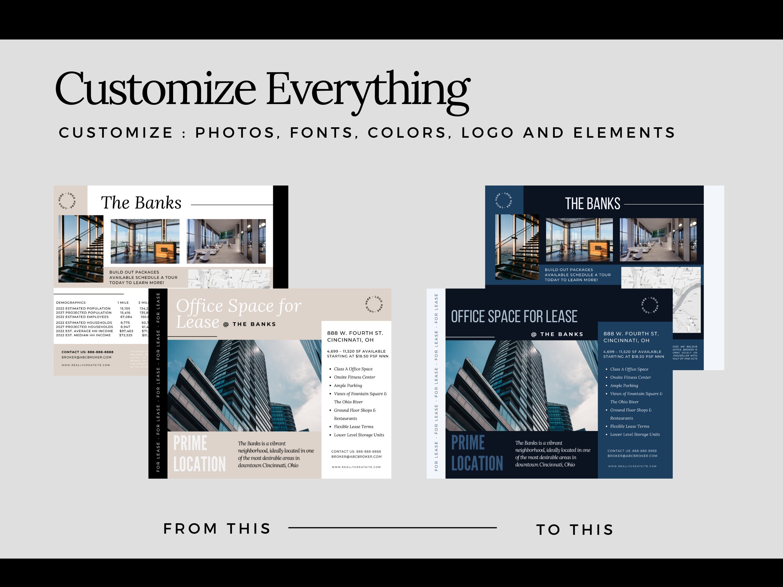 Commercial Real Estate Brochure Template | Real Estate Mailers | Real ...