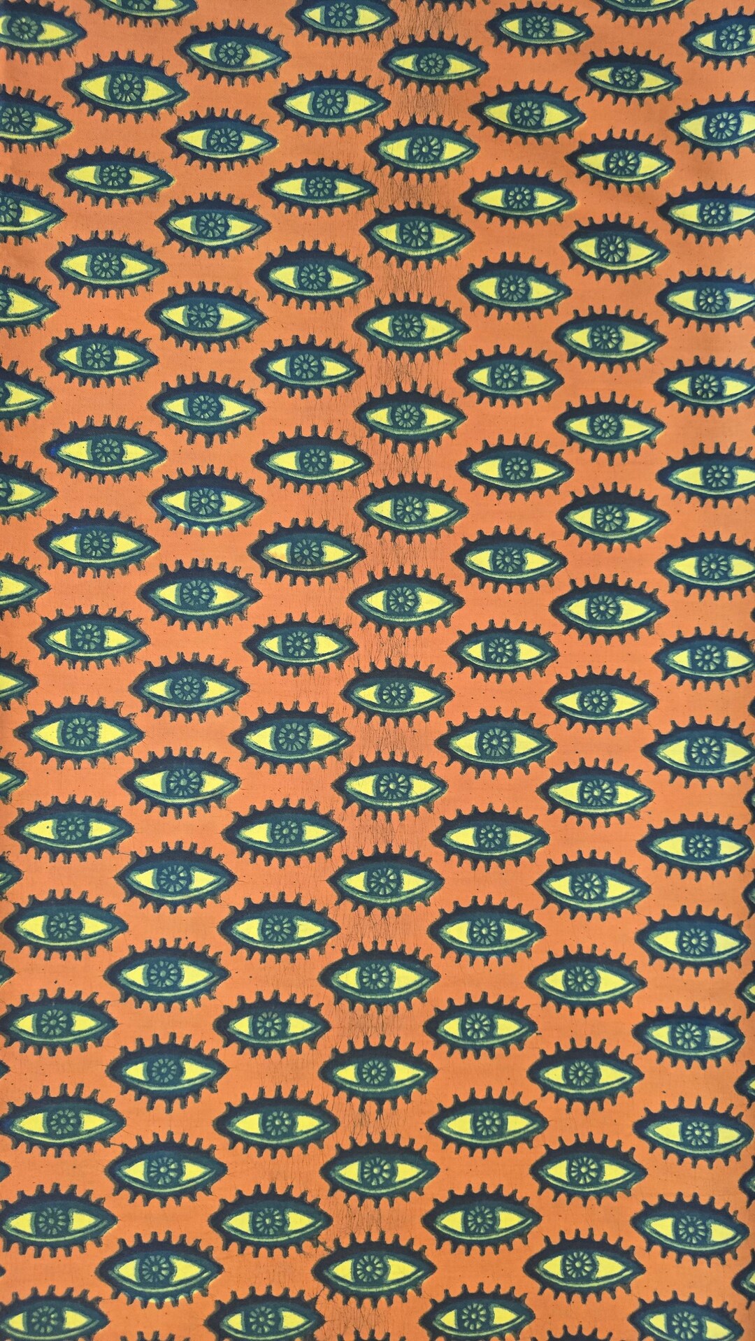 Orange/rust, Yellow, Green African Evil Eye Print for Quilting, Sewing ...