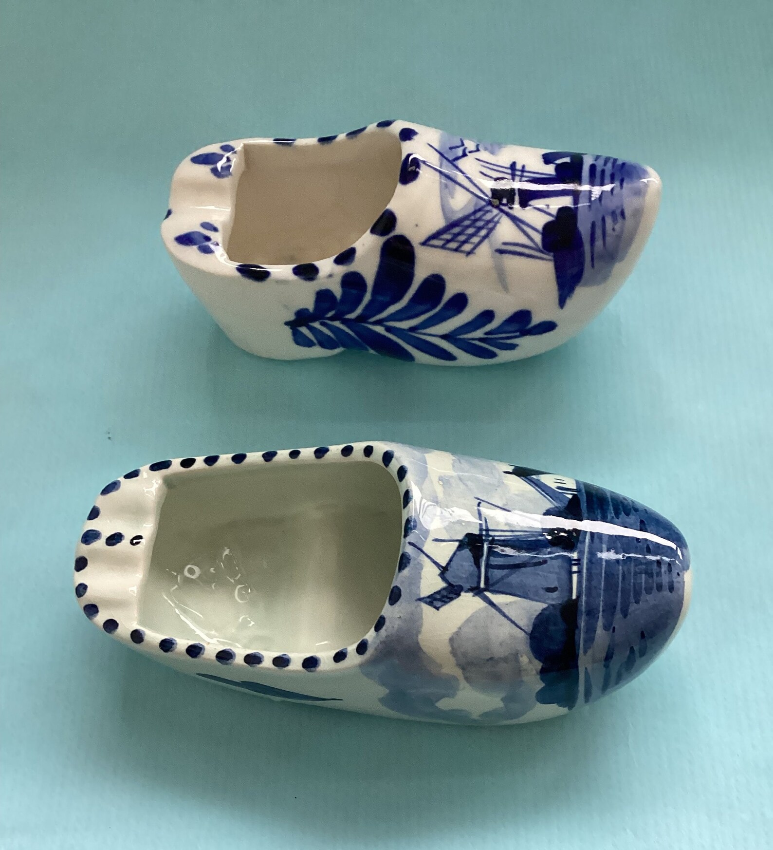 1960s Dutch Blue and White Ceramic Clogs - Etsy
