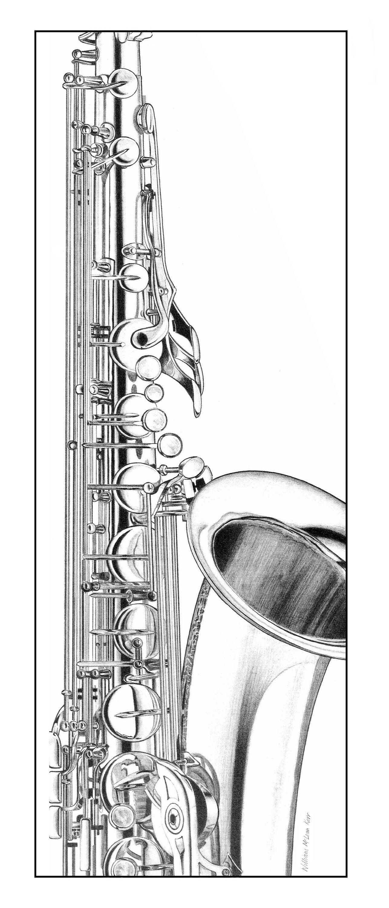 Saxophone Pencil Drawing