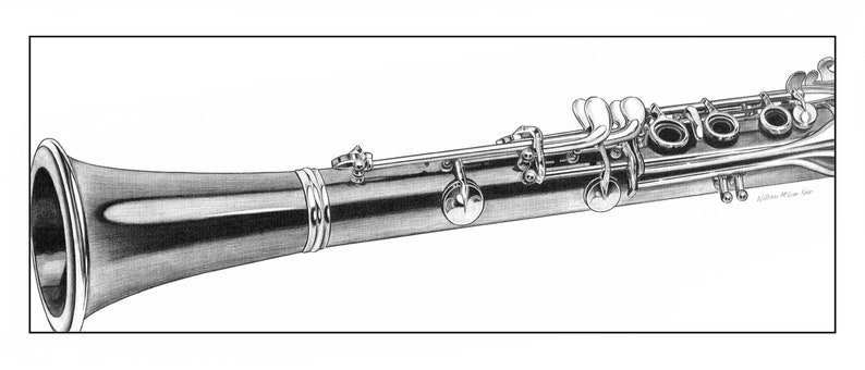 Clarinet, Drawing, Print, Music, Wall Art, - Etsy