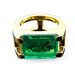 Single Stone Ring for Men 925 Sterling Silver Green Emerald Cut Ring ...