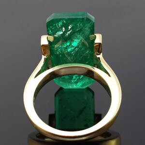 Right Hand Ring for Women Gold Plated Emerald Cut Ring 925 Sterling ...