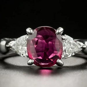 Jessica Simpson Red Ruby Engagement Ring, Three Stone Jewelry ...