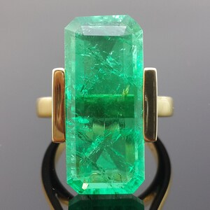 Right Hand Ring for Women Gold Plated Emerald Cut Ring 925 Sterling ...