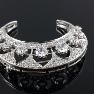 Crescent Moon Shape Pin Brooch for Men/women 925 Sterling Silver ...