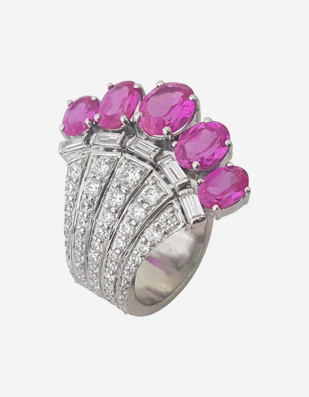 Oval Lab Burmese Ruby Cocktail Ring 925 Sterling Silver Handcrafted Luxurious Right Hand Party ...