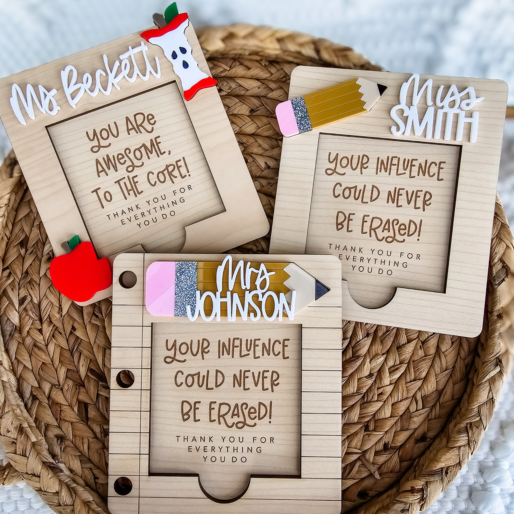 Teacher Appreciation Gift, Post It Note Holder Gift, Personalization ...