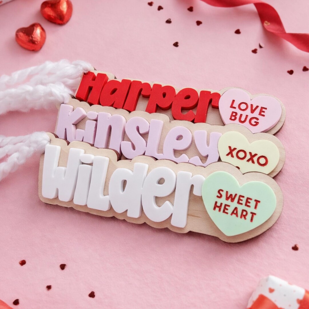 Personalized Valentines Day Tag, Valentines Name Tags, Basket Name Tag ...