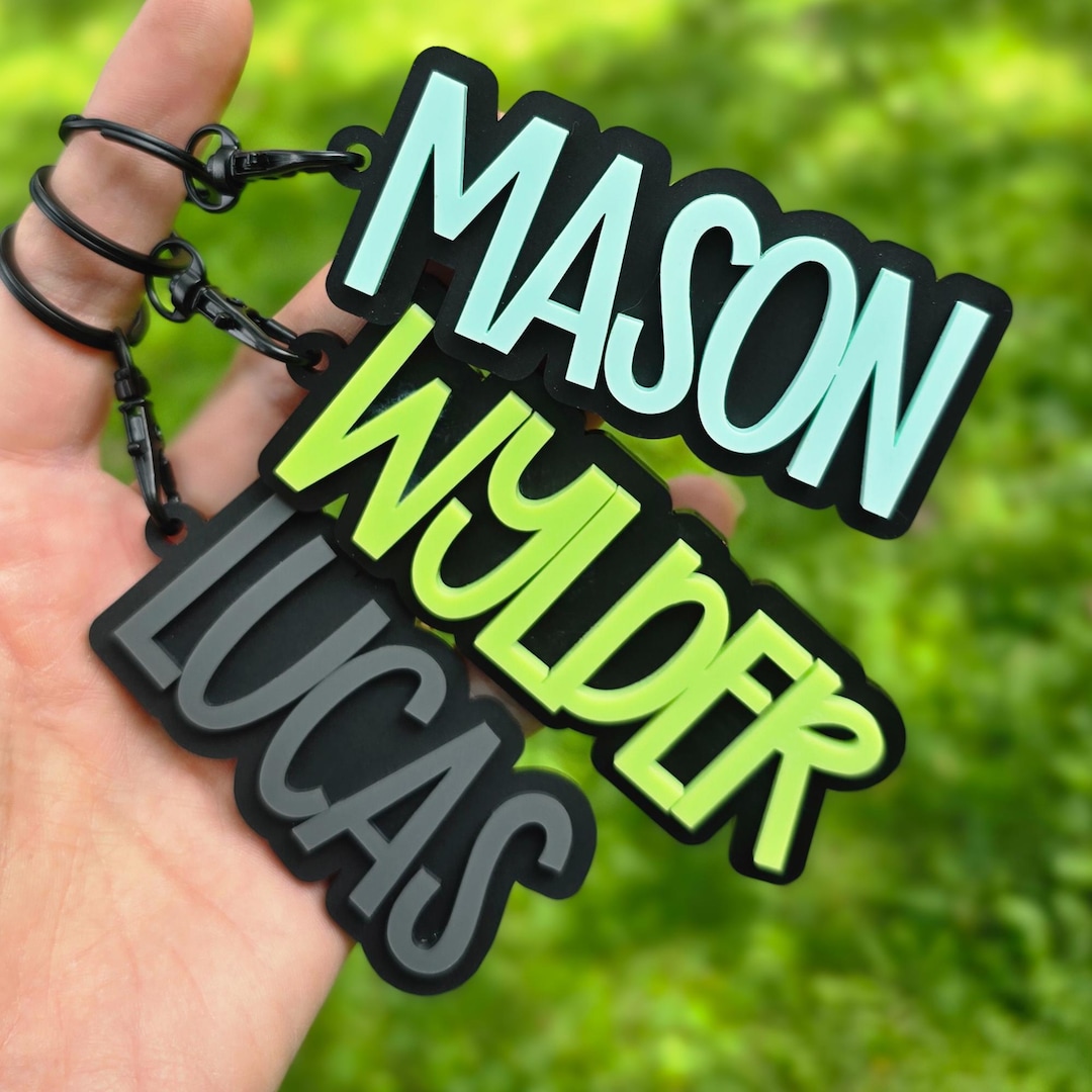 Personalized Bookbag Tag, Boys Backpack Tag, Acrylic Name Tag, Diaper ...