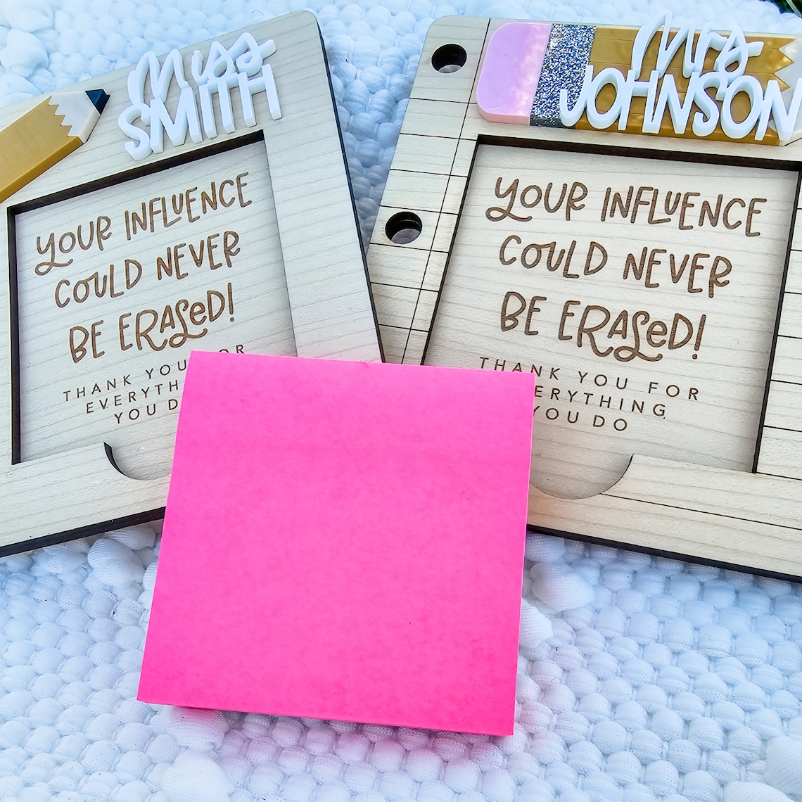 Teacher Appreciation Gift, Post It Note Holder Gift, Personalization ...