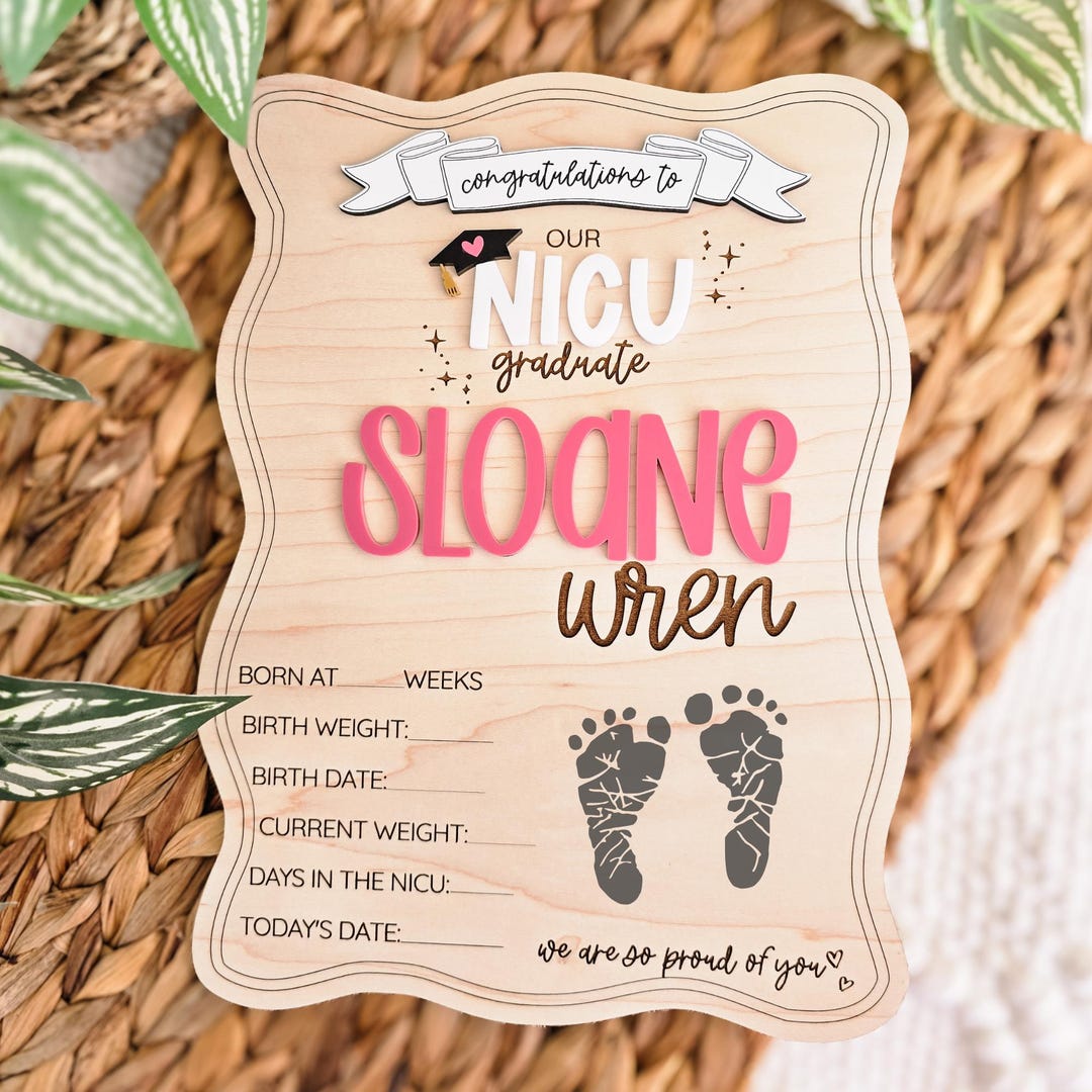 Personalized NICU Graduation Certificate Sign for Baby Girl, NICU ...