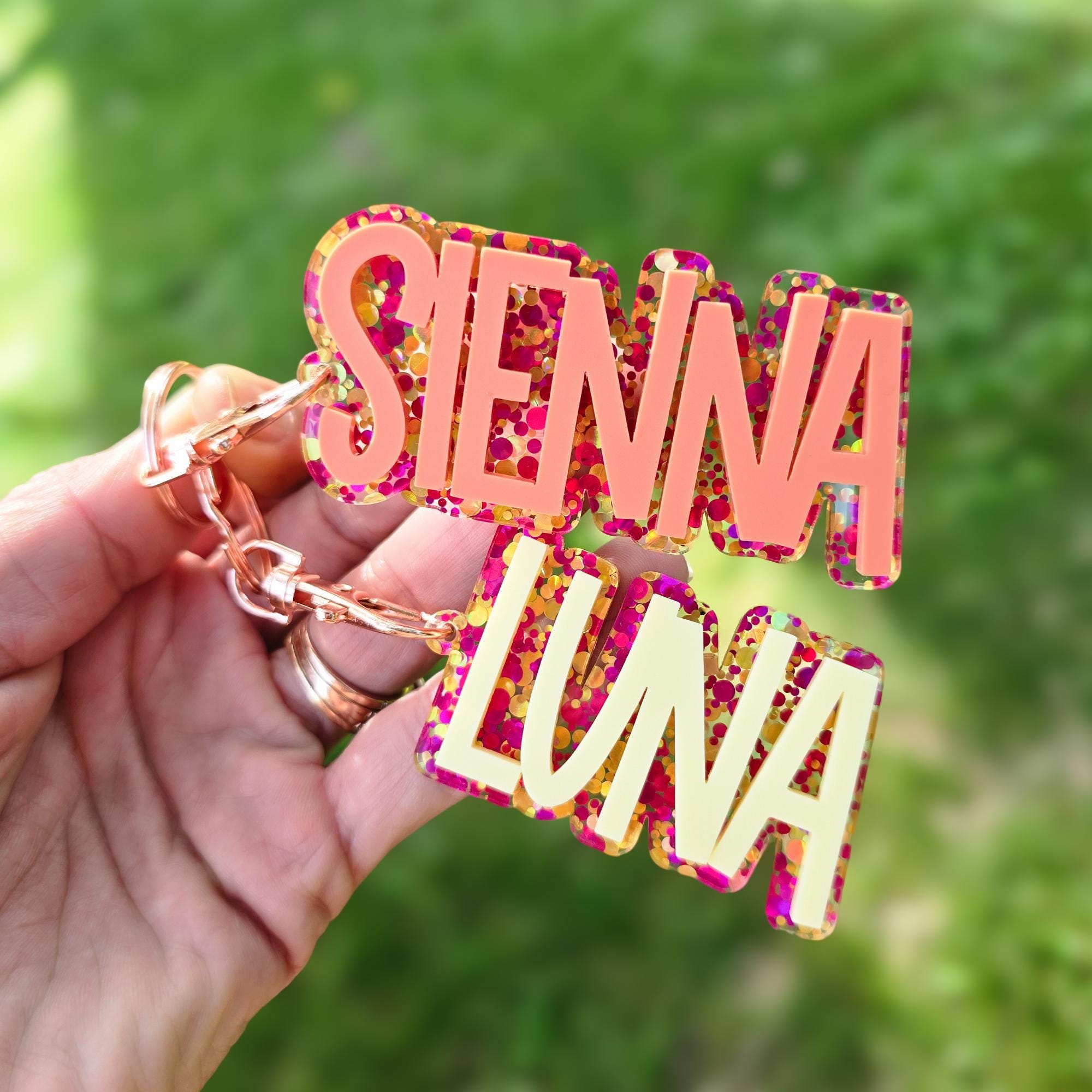 Personalized Acrylic Name Keychain, Custom Bookbag Tag, Backpack Name ...