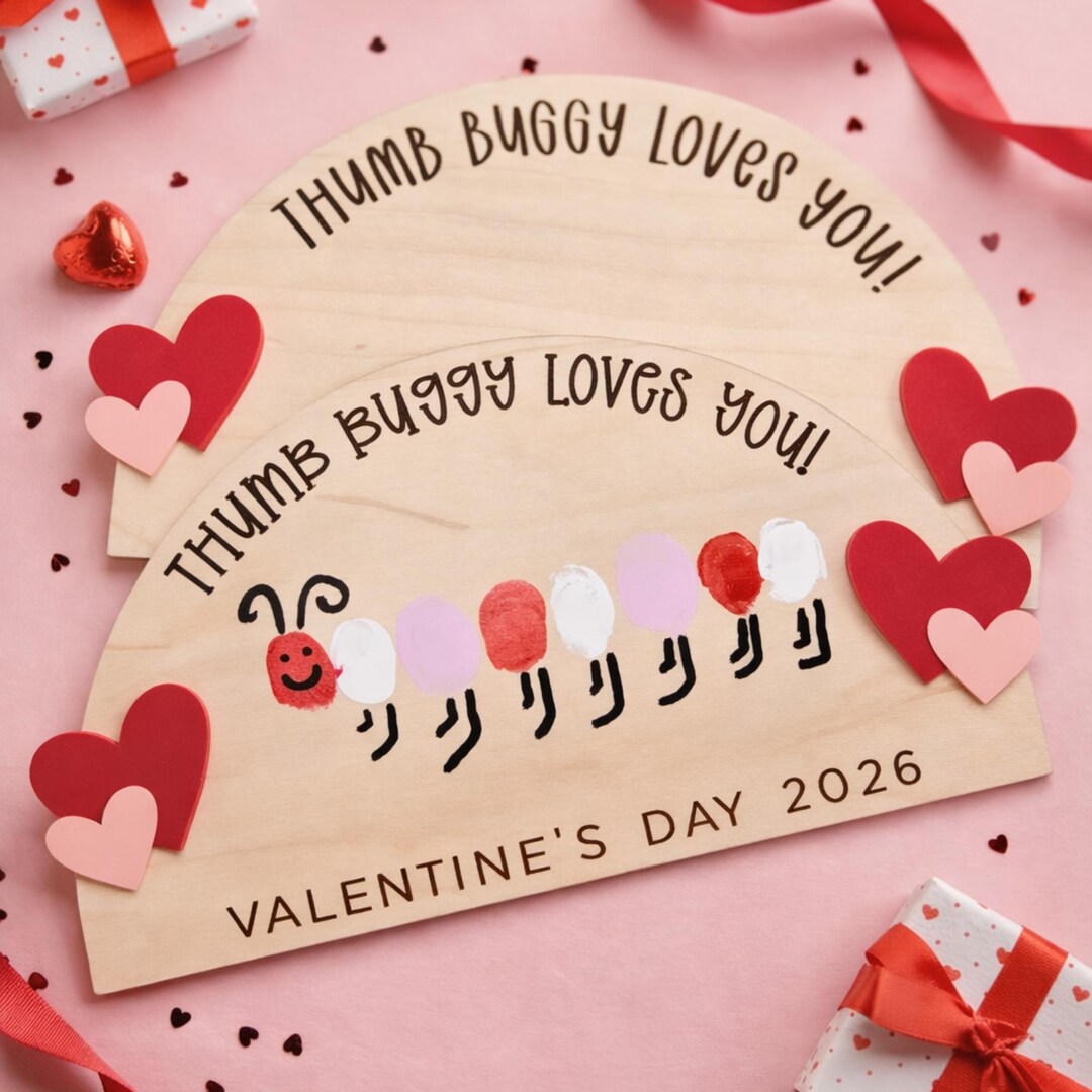 Thumb Buggy Loves You Sign, Valentine’s Day Handprint Craft, Classroom ...