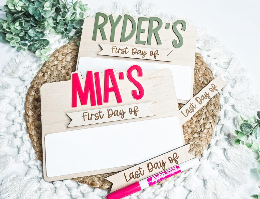 Personalized First and Last Day of School Sign, Reusable First Day of ...
