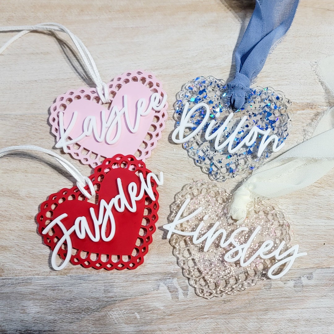 Valentine's Day Basket Tag Personalized Valentine's Day Name Tag ...