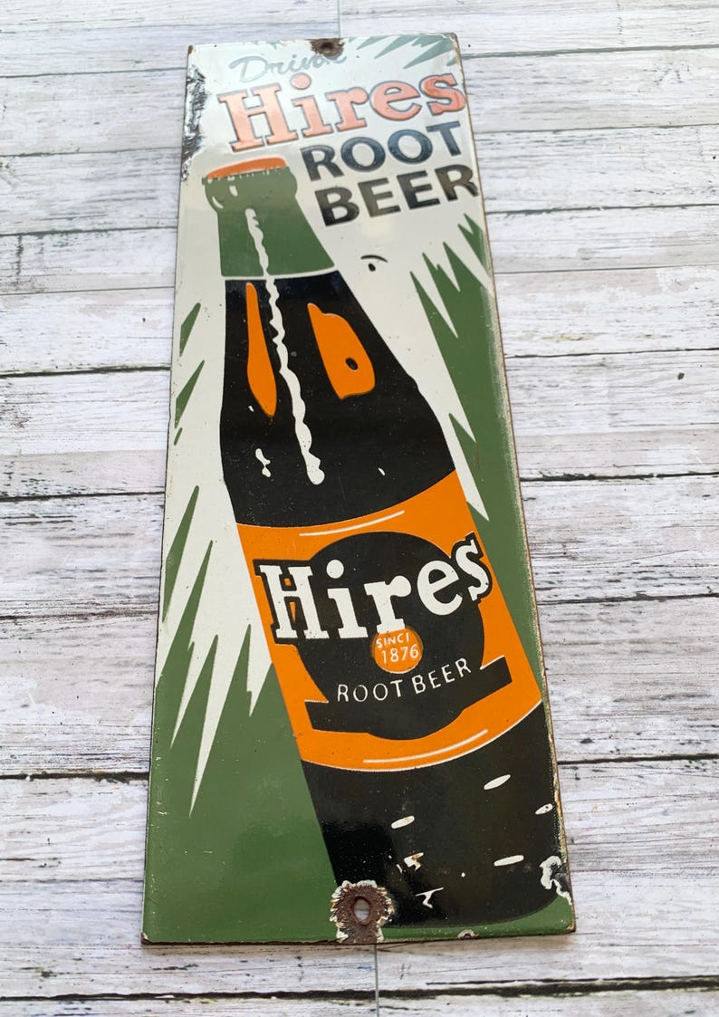Vintage Hires Root Beer Porcelain Sign: Soda Shop Decor (12x4") - Etsy