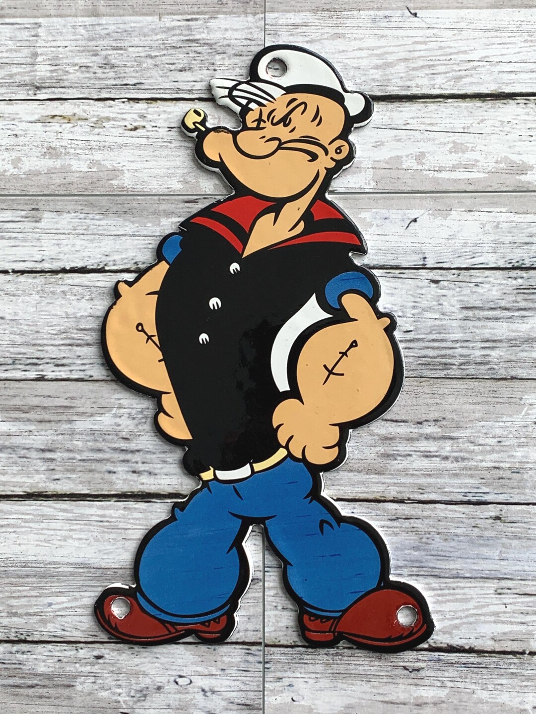 Vintage Popeye Porcelain Sign: 1950s Cartoon Cutout - Etsy