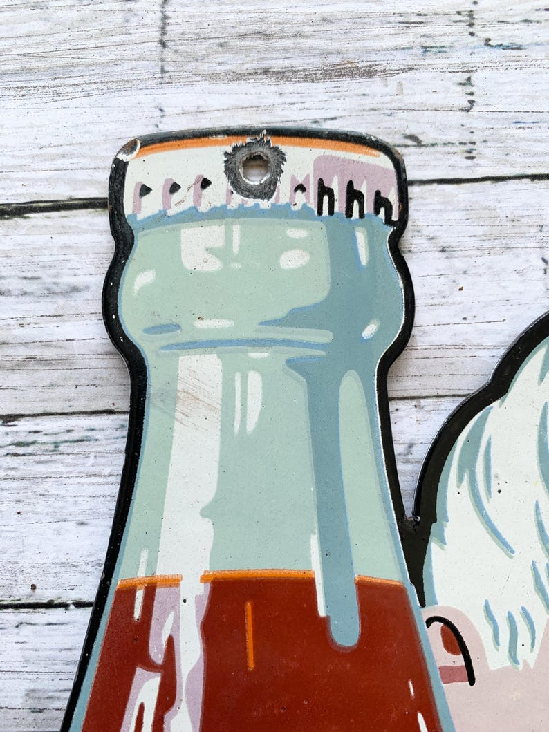 Vintage Coca-cola Porcelain Sign | Coke Bottle & Sprite Boy Design ...