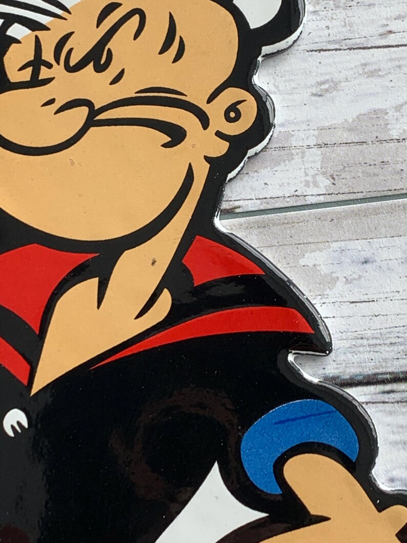 Vintage Popeye Porcelain Sign: 1950s Cartoon Cutout - Etsy