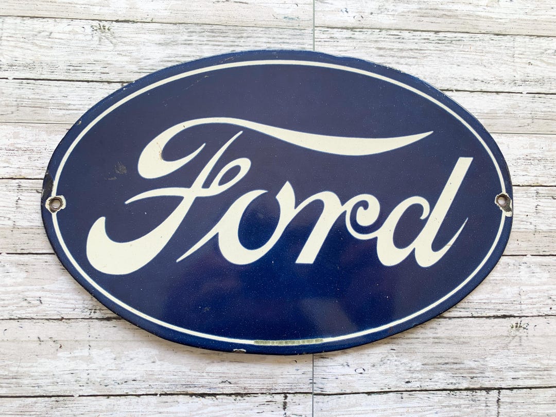 Vintage Ford Porcelain Sign: Garage Decor, Auto Shop Sign (11x7) - Etsy