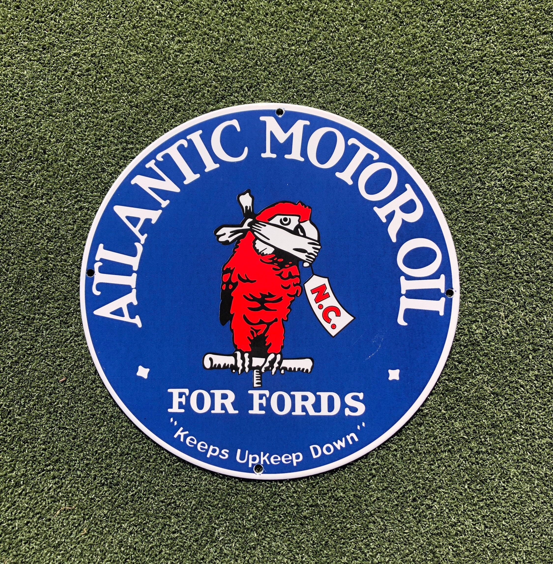Atlantic Motor Oils Gasoline Porcelain Oil Vintage Style Sign - Etsy