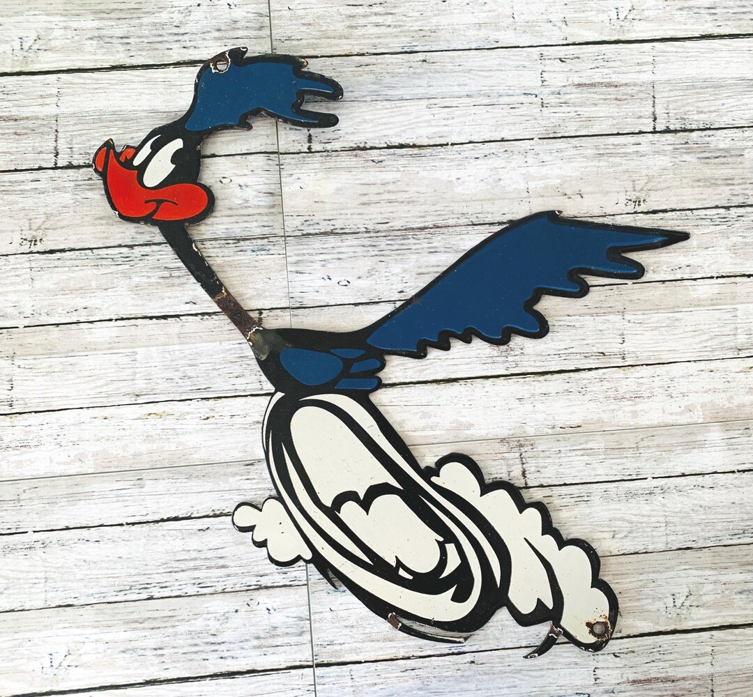 Vintage Plymouth Road Runner Porcelain Sign | Looney Tunes Metal Wall ...