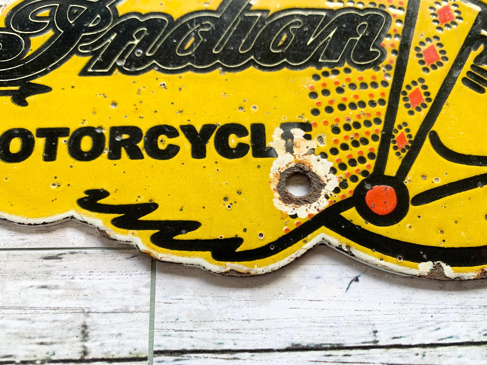 Vintage Indian Motorcycle Porcelain Sign – Arrowhead Logo – Man Cave ...