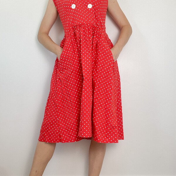 Red Polka Dot Dress - Etsy