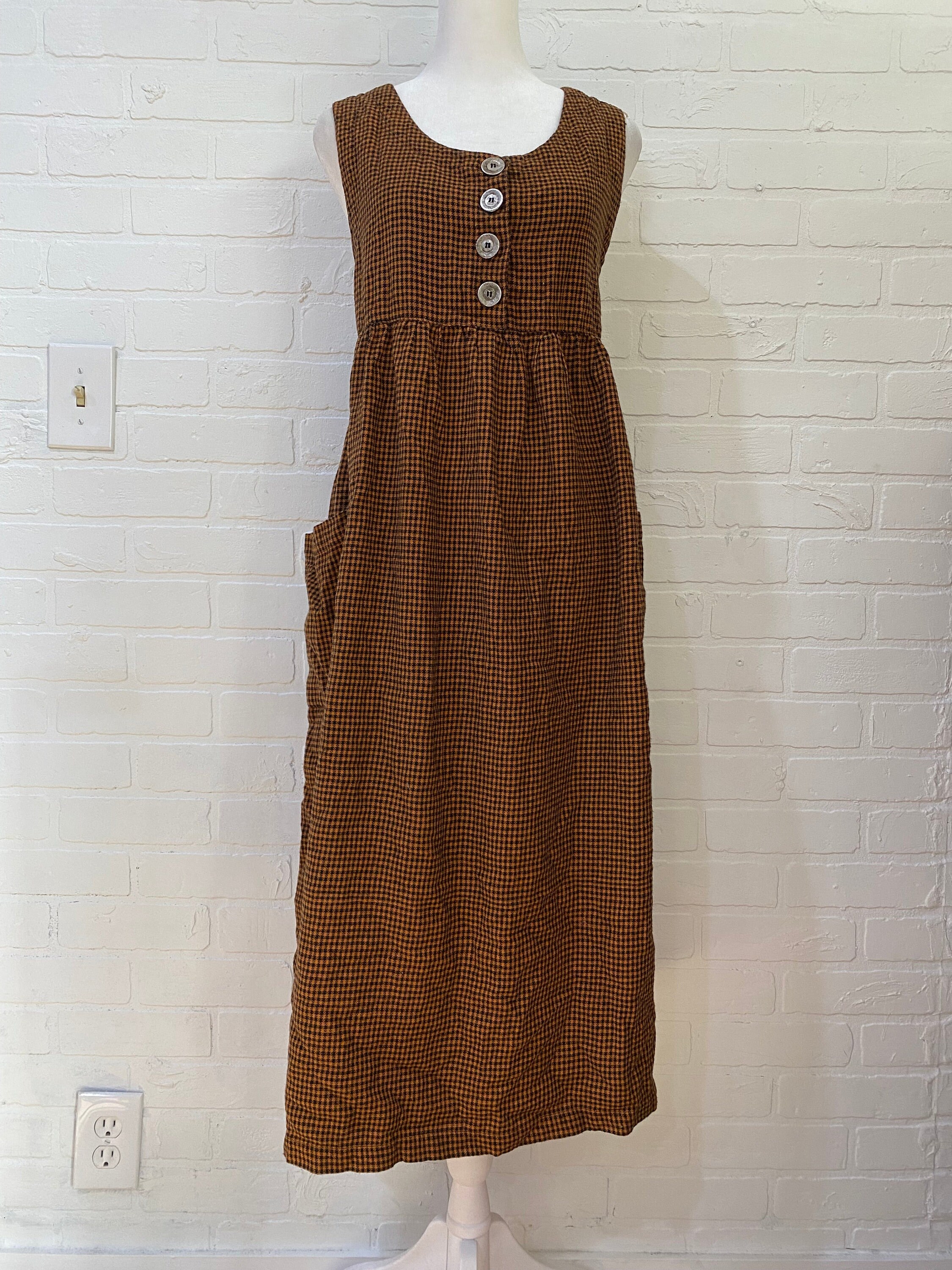 Orange and Black Gingham Fads Dress-m - Etsy