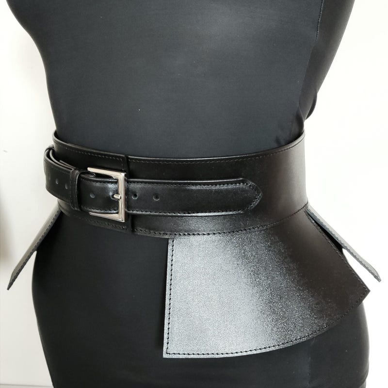 Leather Peplum Belt - Etsy