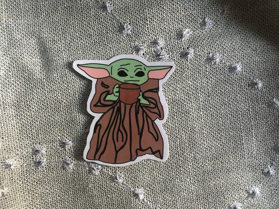 Grogu Aka Baby Yoda Waterproof Vinyl Sticker / Hydroflask | Etsy