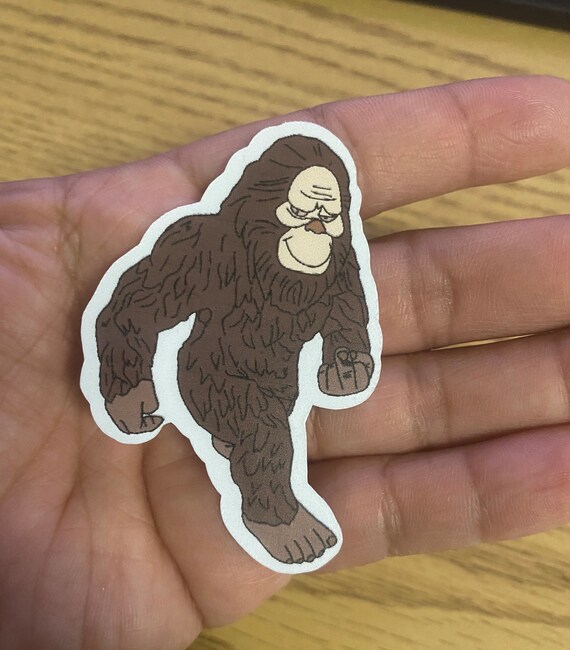 Sasquatch With Friendly Gesture Vinyl Sticker Doodle | Etsy