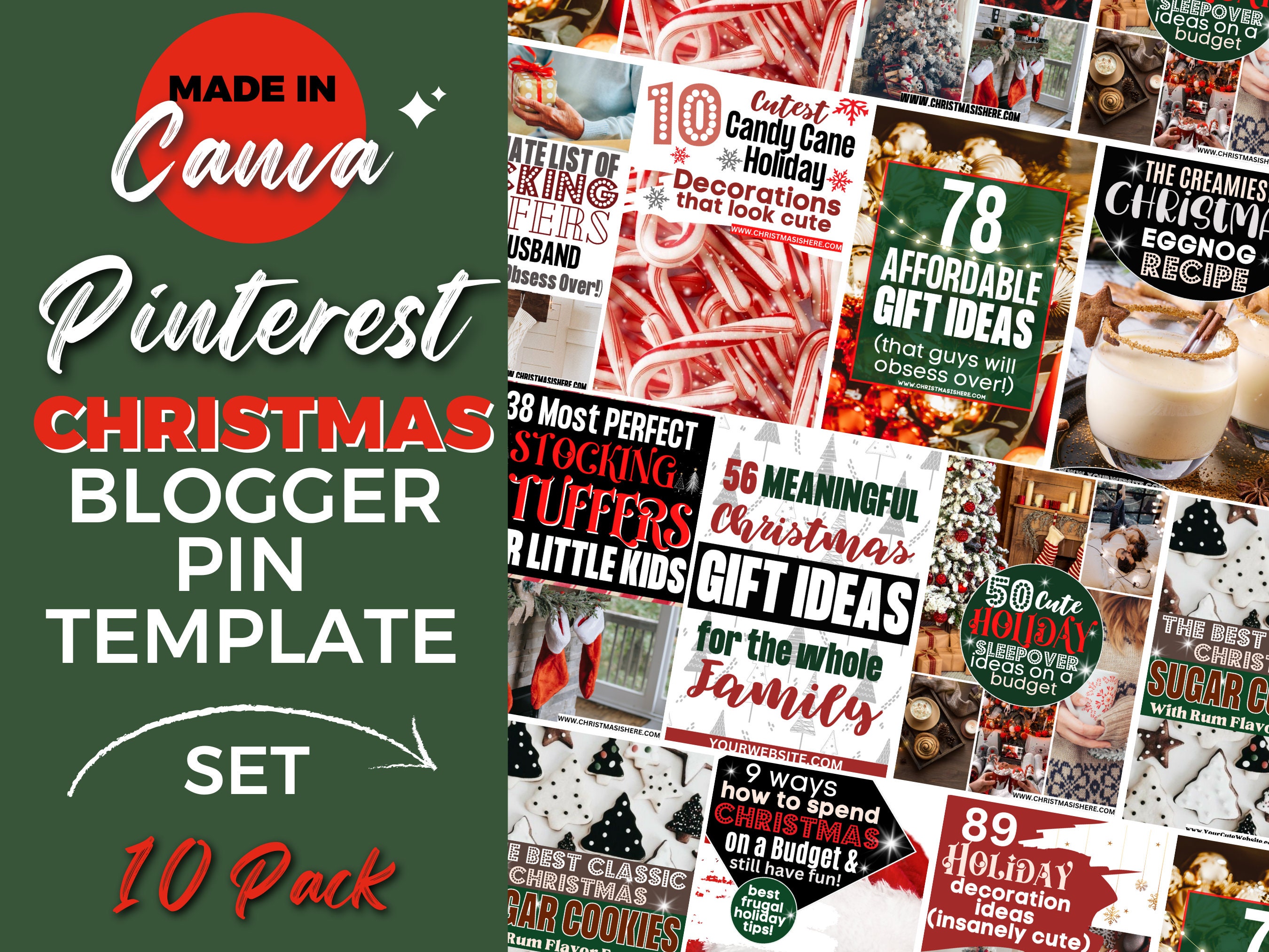 10 Pinterest Templates, Pinterest Christmas Templates, Christmas ...