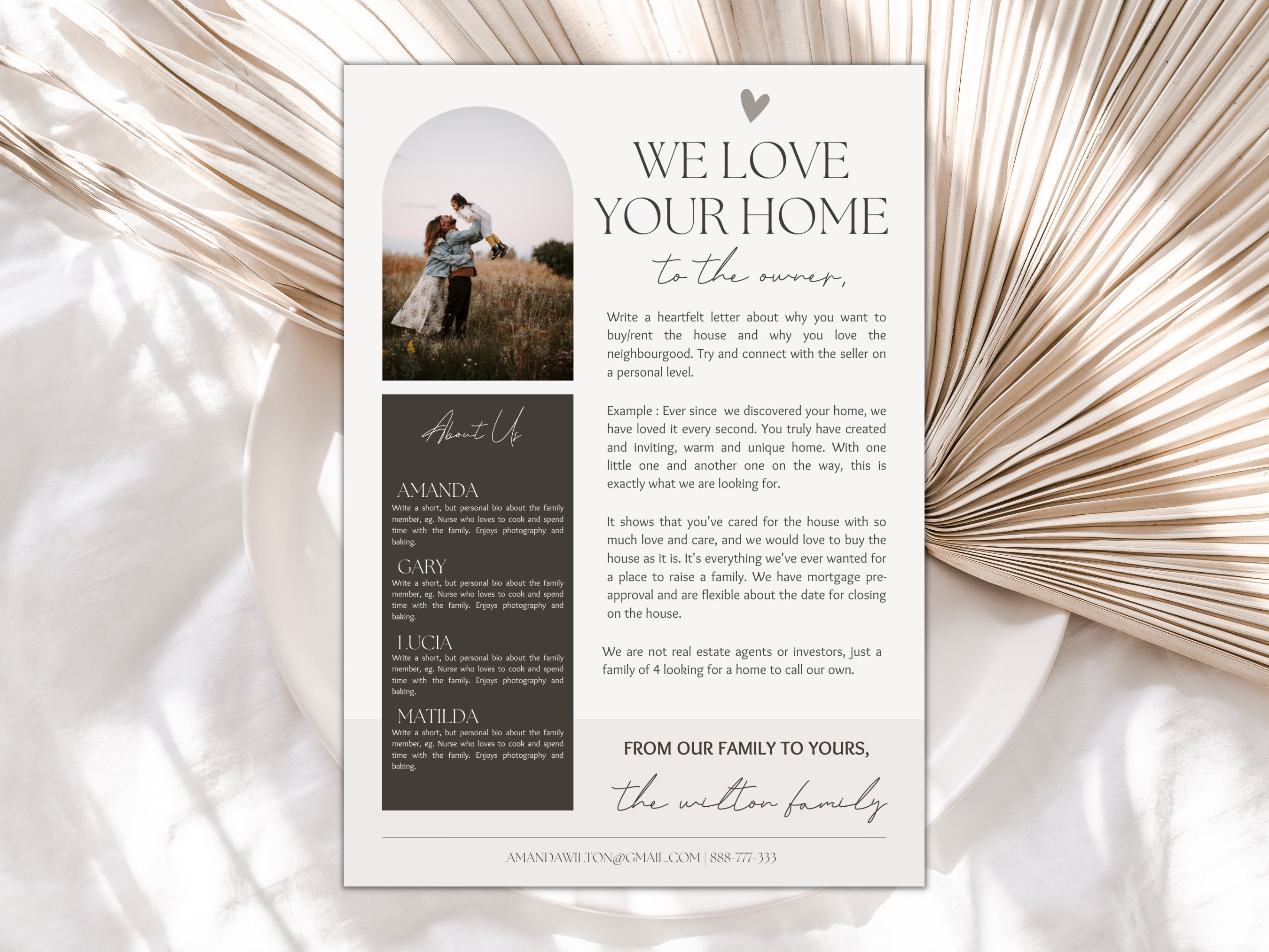 Letter to Seller, Home Love Letter Template, Home Buyer Letter Template ...
